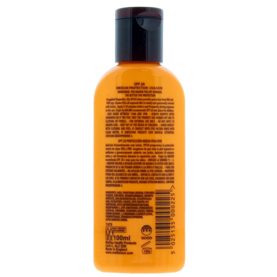 Tropic By Malibu Medium Protection Sunscreen Lotion SPF 20 - 100ml ...